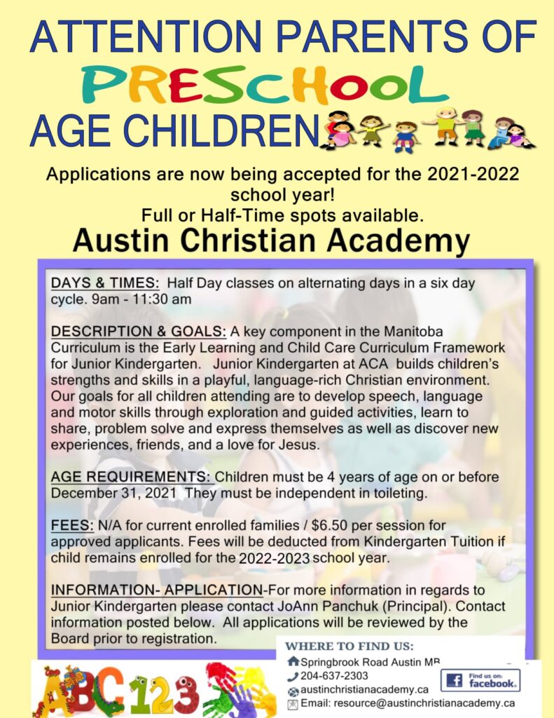 Austin Christian Academy – Austin Manitoba